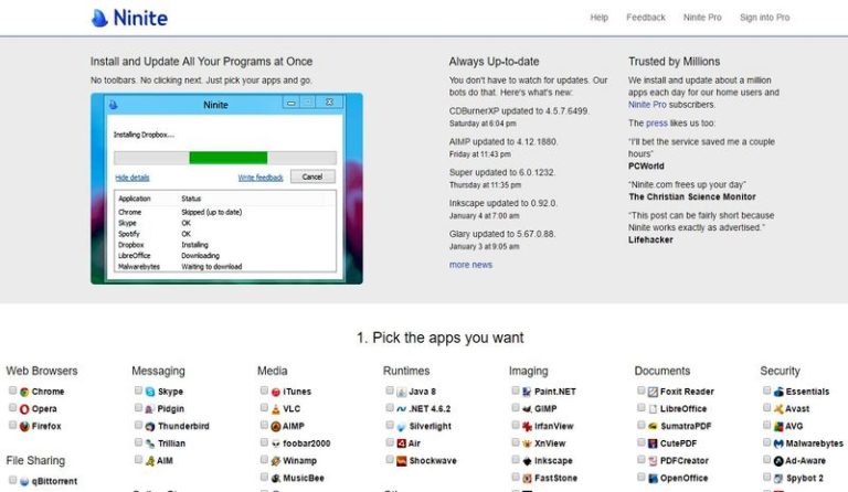 Ninite: instala todos los programas que te interesan de una sola vez