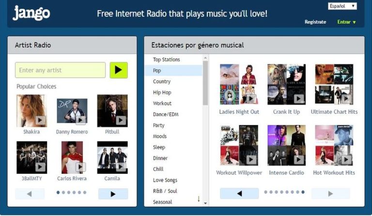 Jango: crea una radio personalizada con tu música favorita