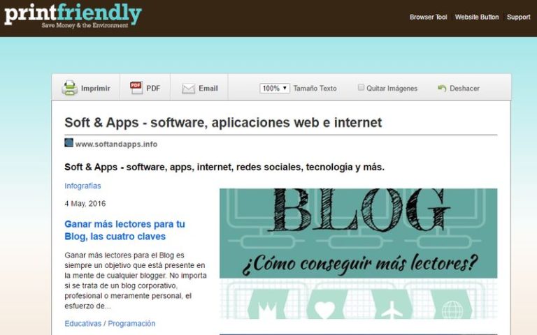 Print Friendly: genera la versión imprimible o descarga en PDF ...
