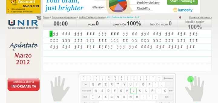 Artypist, aprende mecanografía online o mejora tu velocidad de escritura