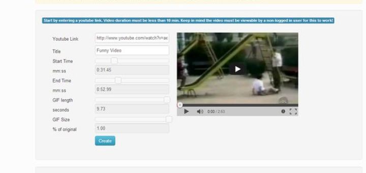 GifYouTube, web para convertir vídeos de YouTube en gifs