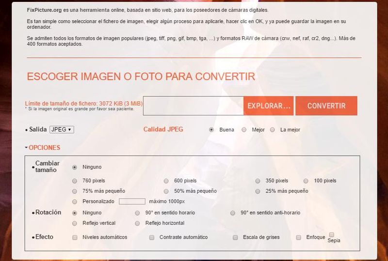 Fix Picture - utilidad web gratuita para editar imagenes - Soft & Apps
