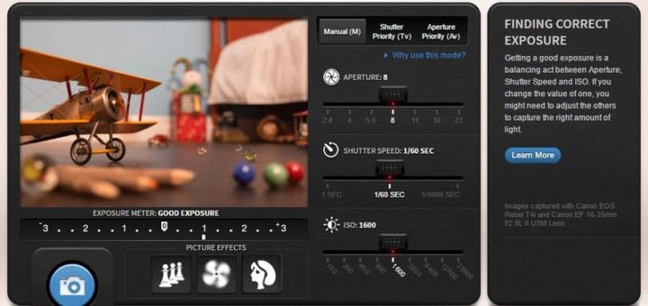CameraSim: simulador online para practicar fotografía