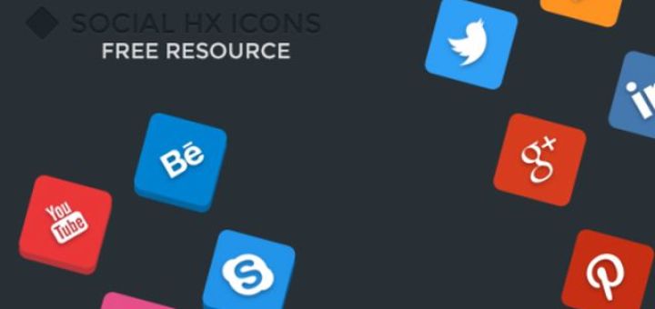 Flat Social Icon Set, un pack formado por 24 iconos sociales planos