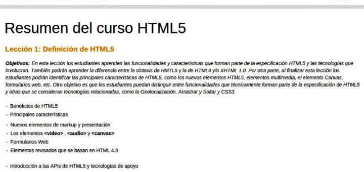 Curso básico de HTML5, online y gratuito