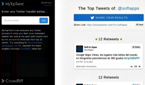 My Top Tweet: descubre los 10 tweets más retuiteados de cualquier cuenta