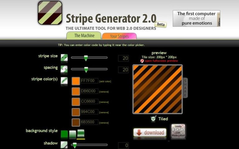 Stripe Generator: utilidad web para crear texturas y fondos a partir de ...