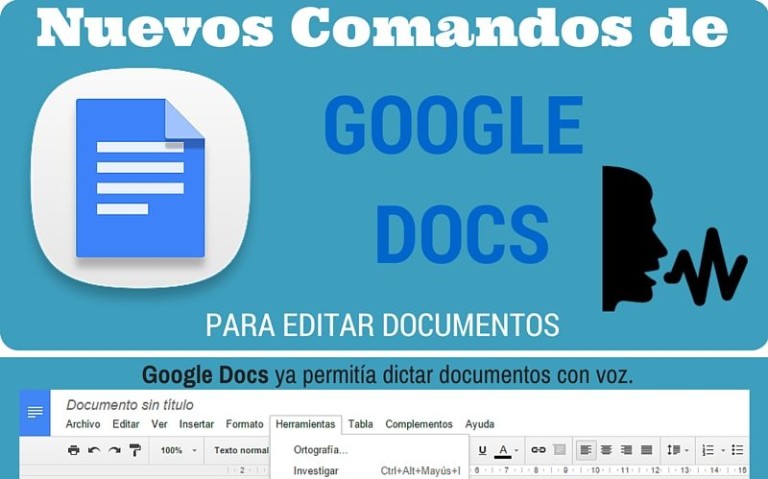 Google Docs ya permite dictar Comandos de Voz (infografía)