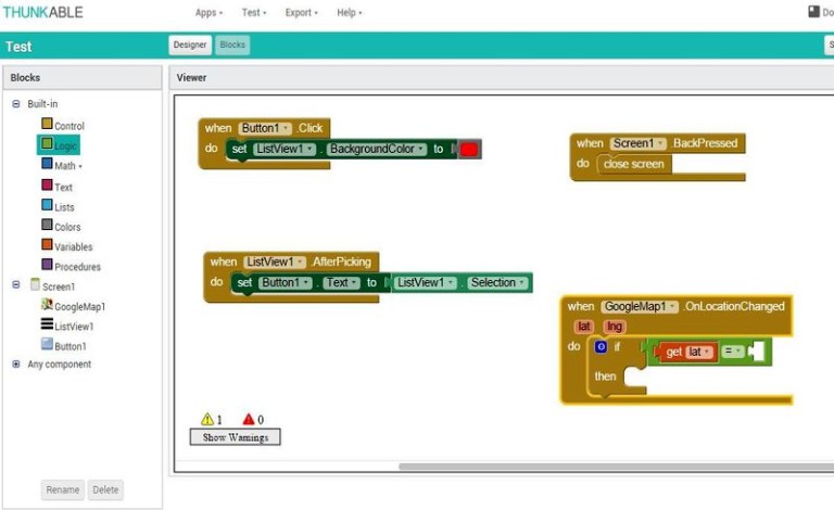 Thunkable: plataforma para crear apps Android basada en MIT App Inventor