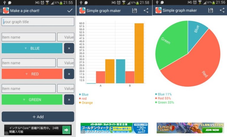 Simple graph maker: app Android gratuita para crear Gráficas
