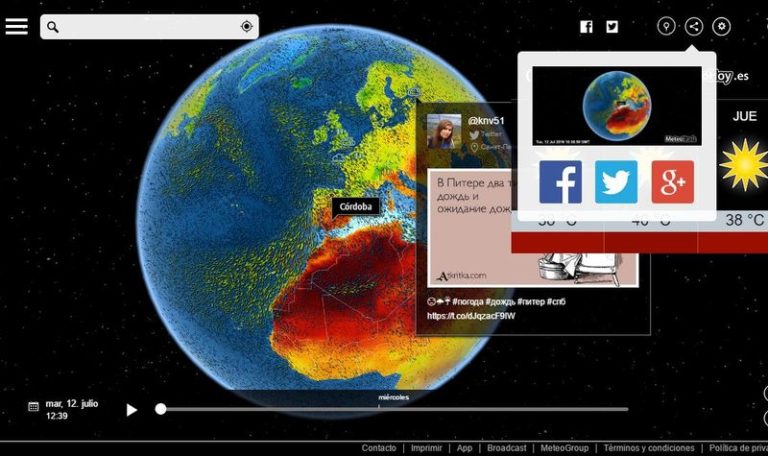 MeteoEarth: mapa interactivo 3D con información meteorológica