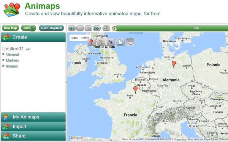 Animaps: crea mapas informativos, animados e interactivos