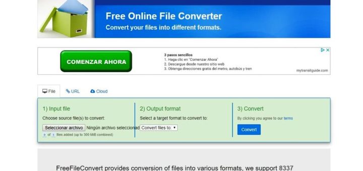 online-ConVert: conversor online para todo tipo de archivos