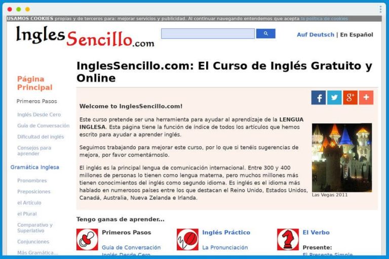 Curso de inglés gratuito y online en la página de InglesSencillo