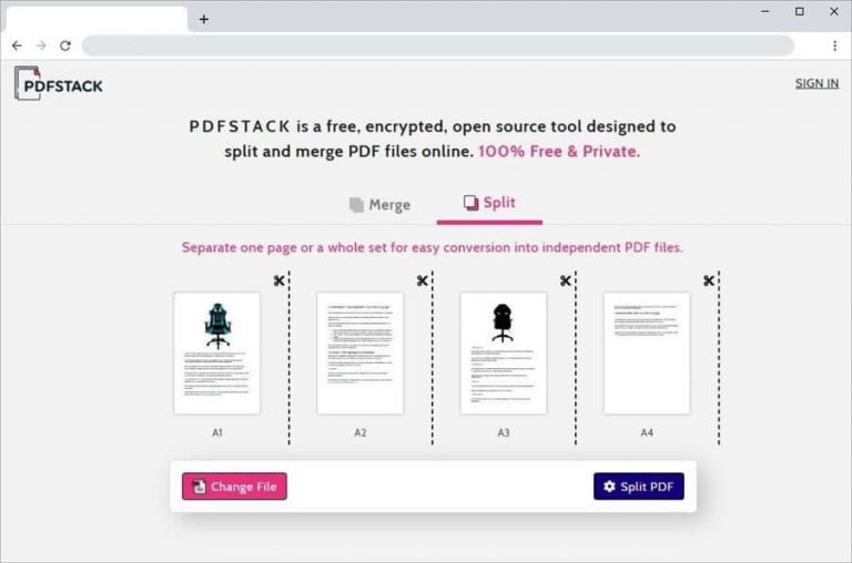 PDFSTACK: unir y dividir documentos PDF online y gratis