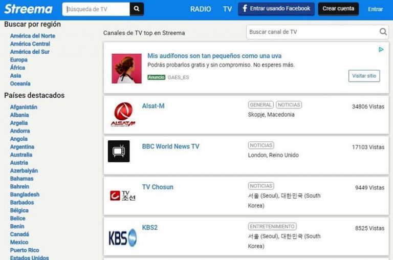 Streema TV: ver online canales de televisión de todo el mundo