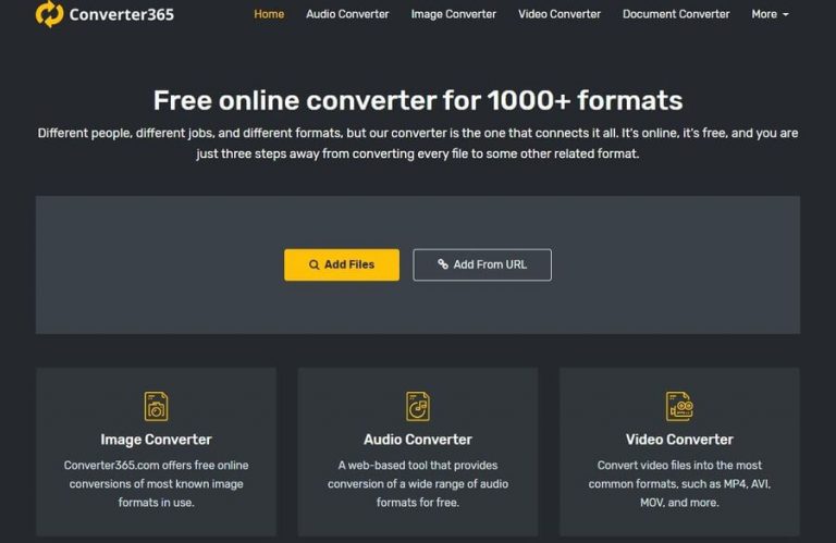Converter365: convertidor de archivos online para más de 1000 formatos
