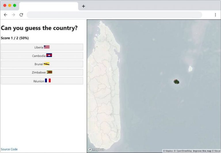 Map Quiz: juego educativo basado en mapas para reconocer países