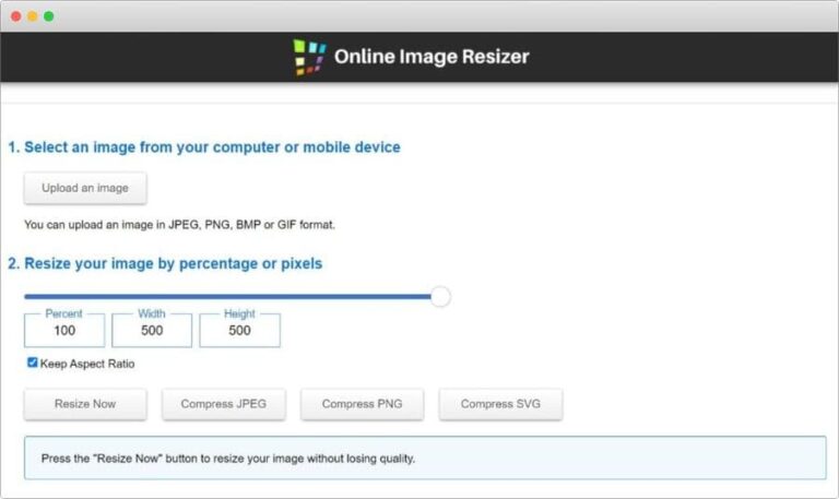 Online Image Resizer: redimensionador de imágenes gratuito y en línea