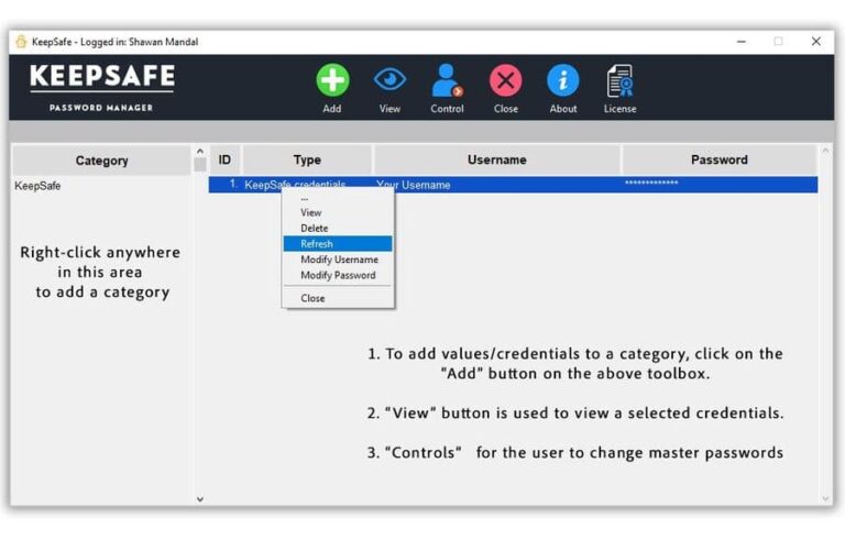 KeepSafe: sencillo administrador de contraseñas gratuito para Windows