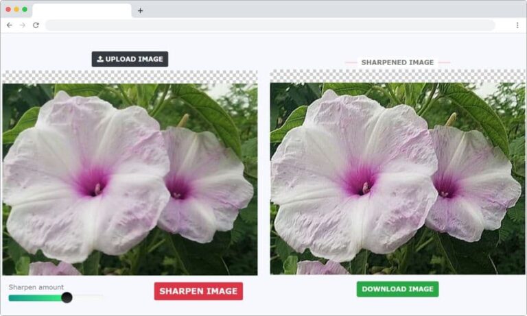 Mejorar la nitidez de las fotos gratis y en línea con Sharpen image