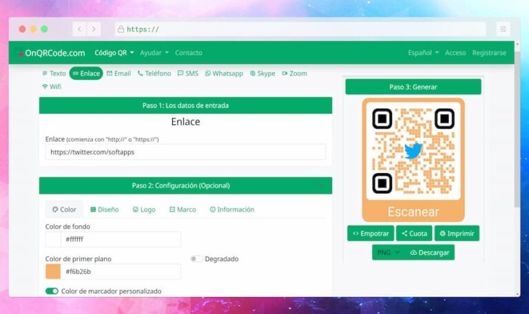OnQRCode: mejor generador gratuito de códigos QR personalizados