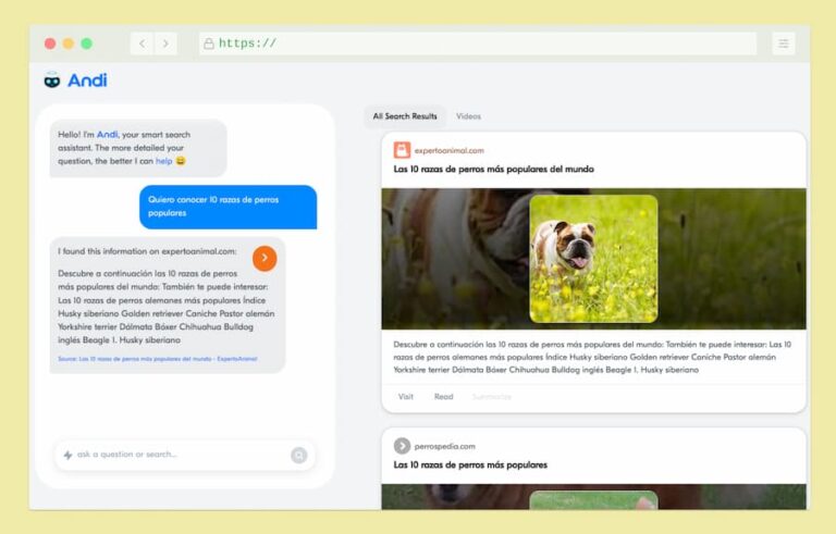 Andi Search: un espectacular buscador basado en IA