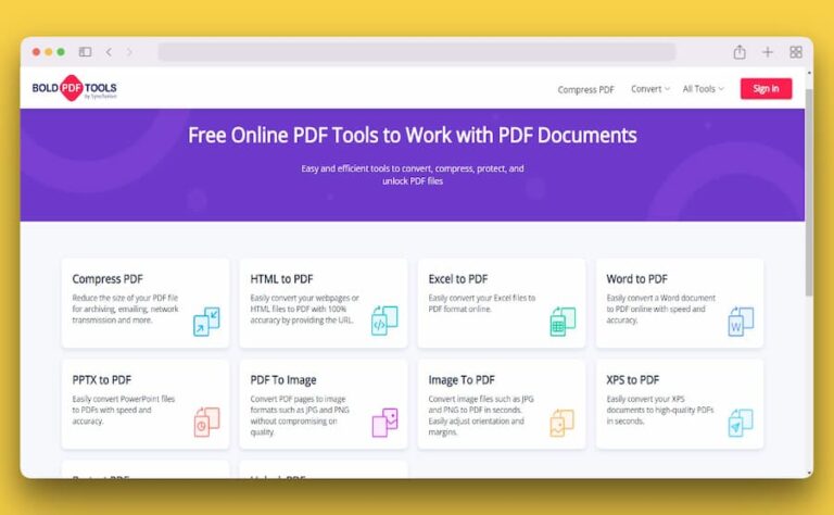BoldPdfTools: herramientas web para editar PDF gratis