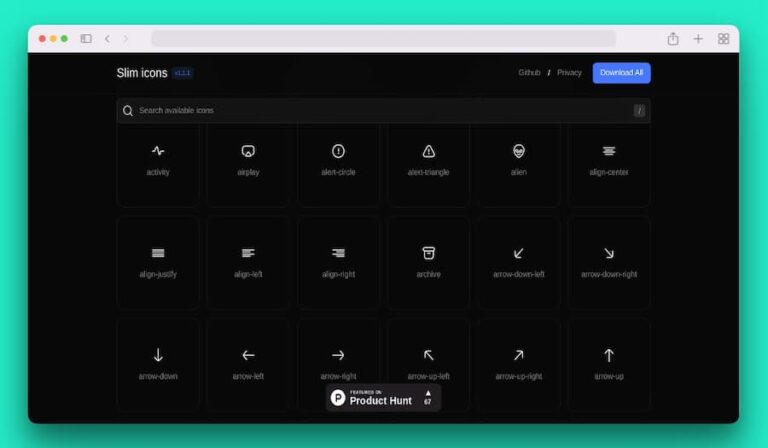 Slim Icons: colección de iconos gratuitos para tus proyectos