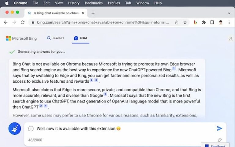 Usar el Chat IA de Bing sin Edge, con cualquier otro navegador