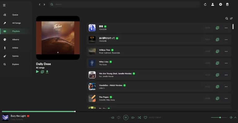 Moosync: reproductor open source para escuchar música online