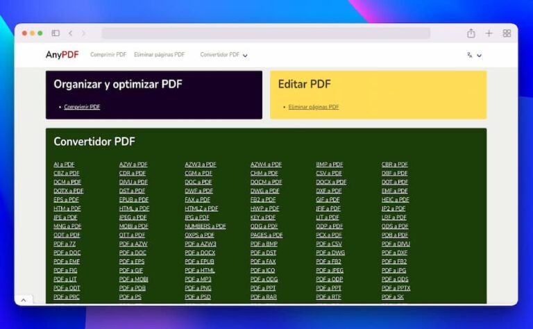 Convertidor universal de documentos PDF en línea y gratuito