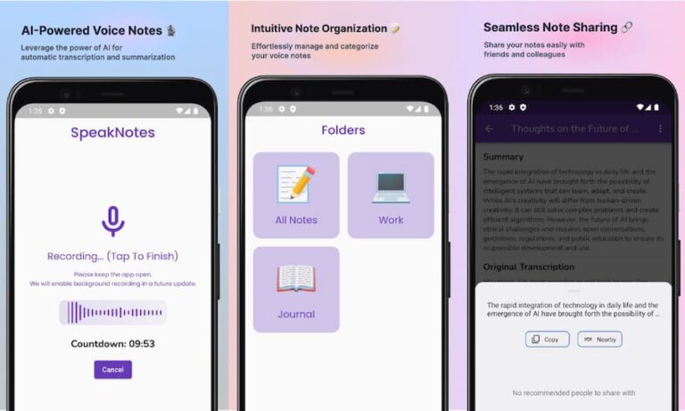 SpeakNotes: app móvil para transcribir y resumir notas de voz