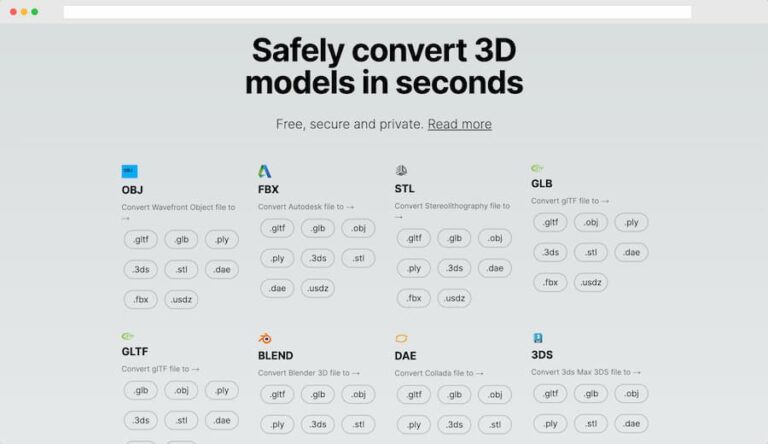 Convert 3D Model Files: convertir Modelos 3D online y gratis