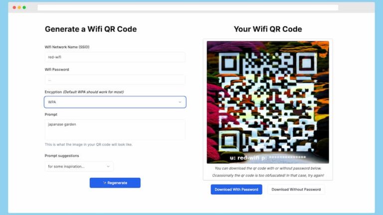 Cómo compartir tu WiFi usando WiFi QR Code Generator