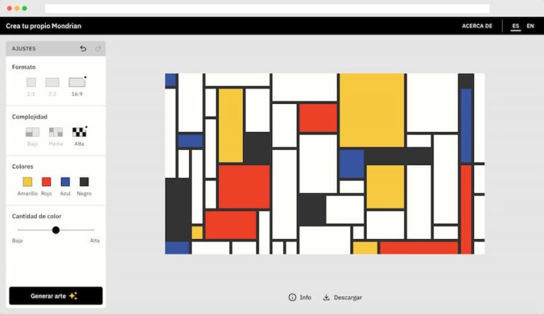 Mondrian Generator: herramienta gratuita para crear arte abstracto