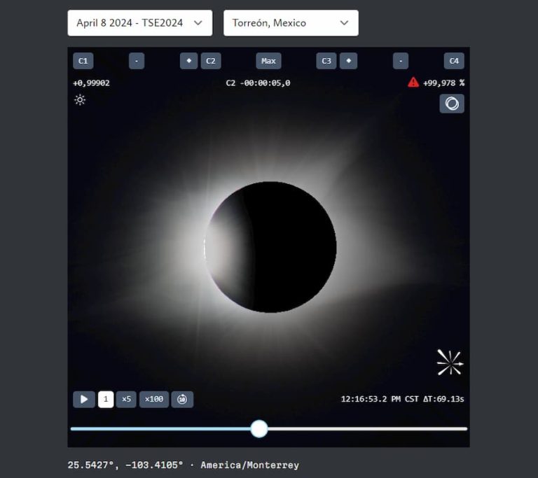 Interactive Solar Eclipse Simulator: simulador de eclipses online