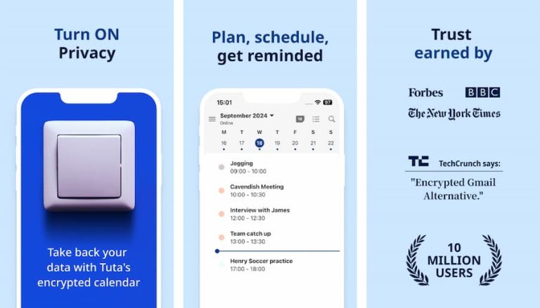 Tuta Secure Private Calendar: calendario más seguro para tu móvil