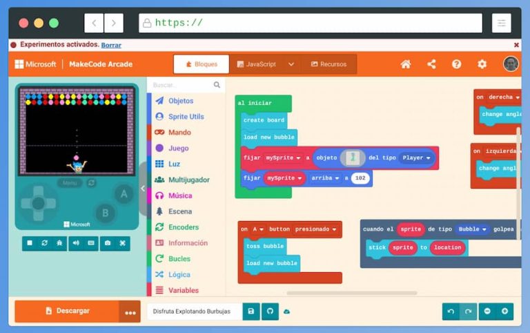 Crear juegos fácilmente y gratis con Microsoft MakeCode Arcade